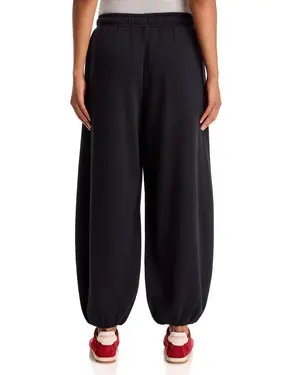 Aqua Cotton Blend Smiley Sweatpants Exclusive - Black