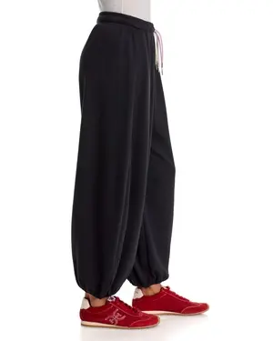 Aqua Cotton Blend Smiley Sweatpants Exclusive - Black