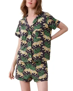 PRINTFRESH Bagheera Knit Short Pajama Set - Ink