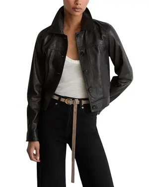 REISS Petites Jas High Rise Wide Leg Jeans