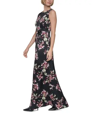 Sonia Rykiel Paris Bow Front Jewel Neck Maxi Dress
