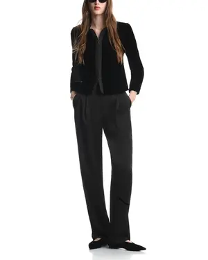 Emporio Armani Zip Front Velvet Blazer