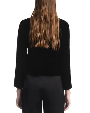 Emporio Armani Zip Front Velvet Blazer