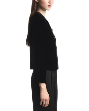 Emporio Armani Zip Front Velvet Blazer