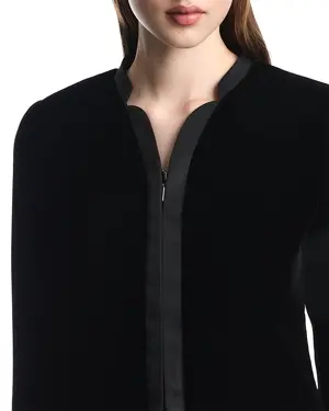 Emporio Armani Zip Front Velvet Blazer