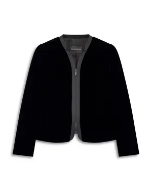 Emporio Armani Zip Front Velvet Blazer