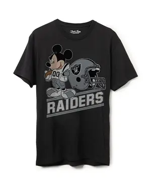 Junk Food Clothing Las Vegas Raiders Disney Mickey Came To Play Fan Tee - Black