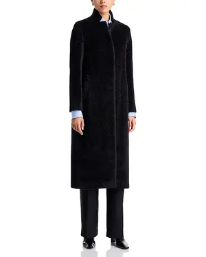 Cinzia Rocca Stand Collar Long Coat - Black