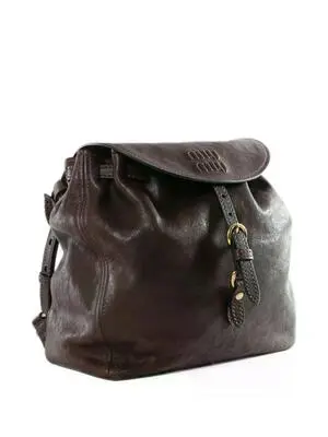 Miu Miu Rendez-vous Nappa Leather Backpack - Brown