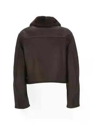 JOSEPH Liri Shearling-collar Leather Jacket