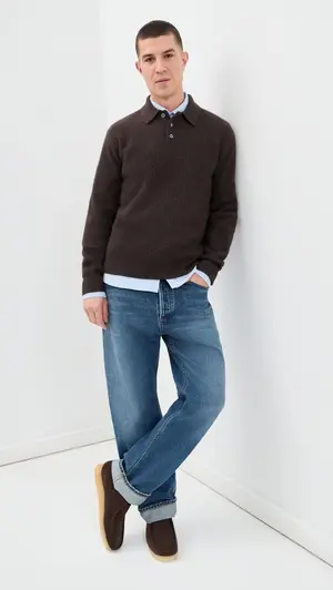 ALEX MILL Carl Polo Cashmere Sweater