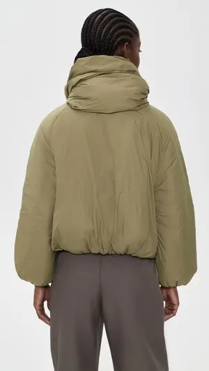 MEIMEIJ Cropped Quilted Scarf Collar Puffer Jacket