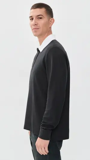 Rag & Bone Classic Solid Rugby Polo Tee