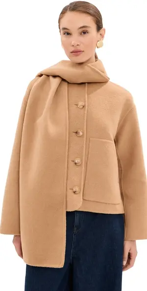LE BOP Rachel Scarf Coat - Camel