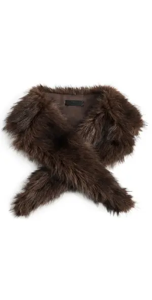 Rag & Bone Mel Faux Fur Lapel Scarf - Dkchc