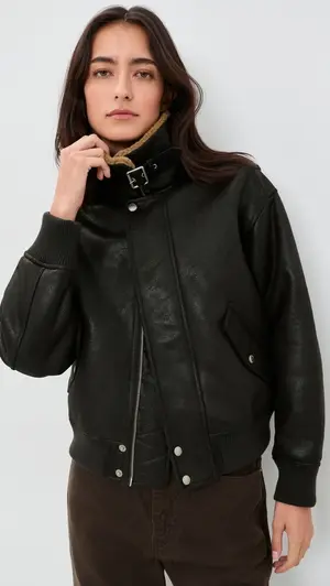 DUNST Aviator Faux Suede Jacket
