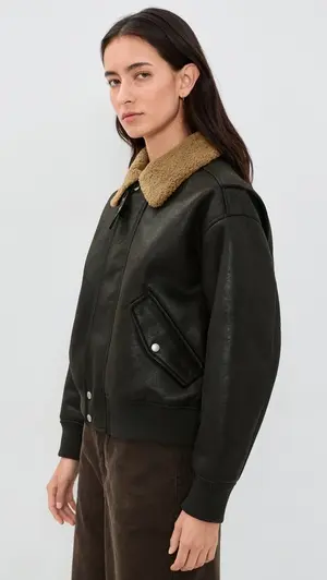 DUNST Aviator Faux Suede Jacket