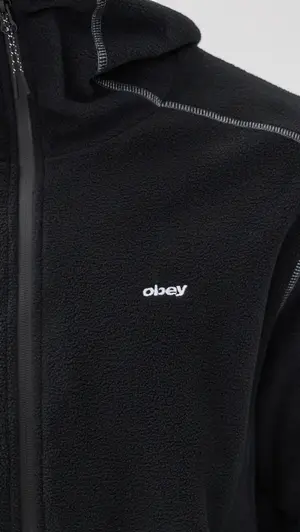 Obey Contrast Stitch Polar Fleece Jacket