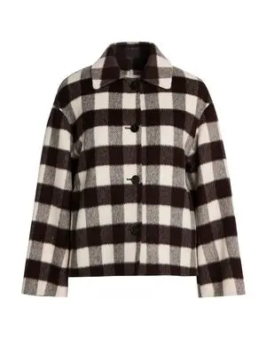 ANNIE PARIS Coat Chocolate Size Virgin Wool, Alpaca Wool