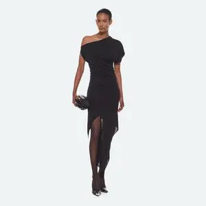 Helmut Lang Asymmetric Sash Dress - Black