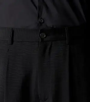 Giorgio Armani Pleated Jacquard Straight Pants - Black