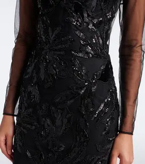 Costarellos Syndia Embellished Tulle Gown