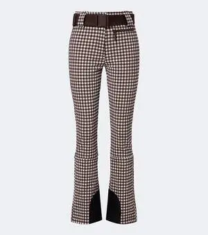Cordova Sella Belted Gingham Ski Pants - Brown