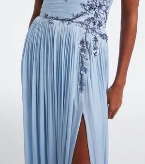 Costarellos Lenina Lurex® Georgette Bustier Gown