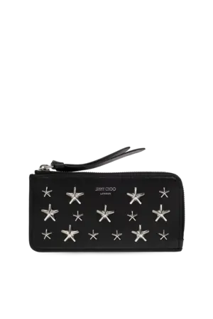 JIMMY CHOO Leather Wallet With Logo - Black