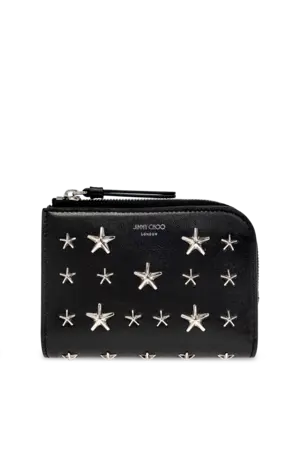 JIMMY CHOO Leather Wallet With Logo - Black