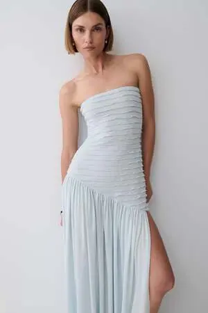 Meshki Ciara Frilled Bodice Maxi Dress - Blue
