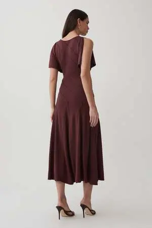 Meshki Lani Asymmetrical Knit Midi Dress