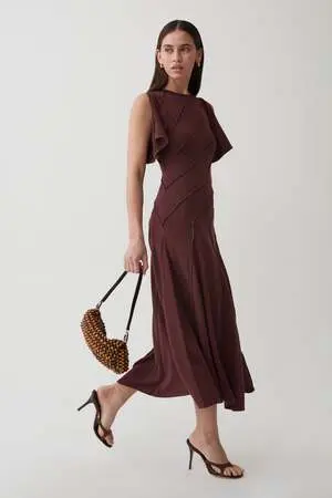 Meshki Lani Asymmetrical Knit Midi Dress