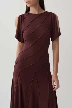Meshki Lani Asymmetrical Knit Midi Dress