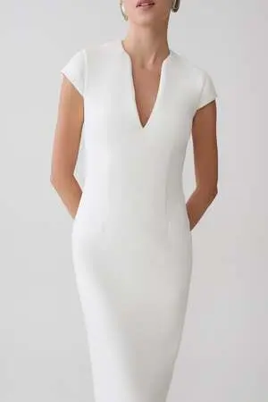 Meshki Briella V Neck Suiting Maxi Dress