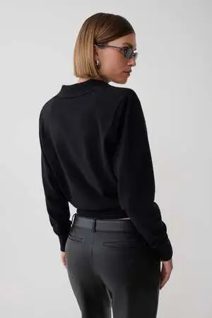 Meshki Logan Knit Top With Shoulder Pads