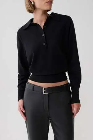 Meshki Logan Knit Top With Shoulder Pads