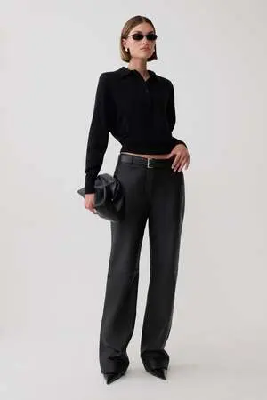 Meshki Logan Knit Top With Shoulder Pads