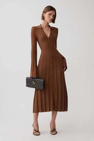 Meshki Maddie Long Sleeve Knit Midi Dress