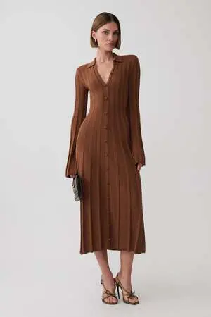 Meshki Maddie Long Sleeve Knit Midi Dress