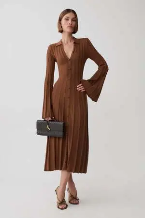 Meshki Maddie Long Sleeve Knit Midi Dress