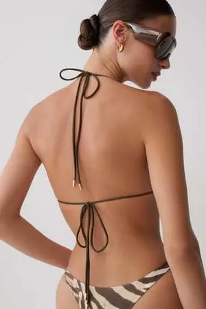 Meshki Blossom Beaded Classic Triangle Bikini Top