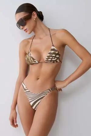 Meshki Blossom Beaded Classic Triangle Bikini Top