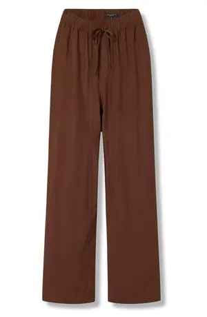 Rag & Bone Atlas Satin Wide Leg Pants - Chocolate