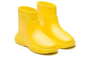 Prada Triangle Logo Rain Boots - Yellow