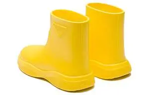 Prada Triangle Logo Rain Boots - Yellow