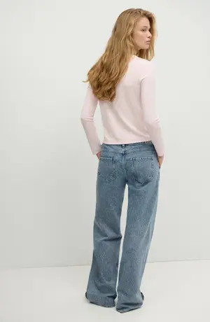 Mango Low Waist Straight Leg Jeans
