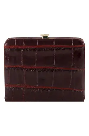 Vince Croc Embossed Small Frame Wallet