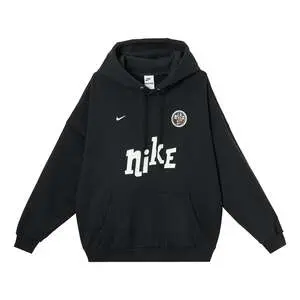 Nike Club Fleece Oversized French Terry Pullover Hoodie - Black