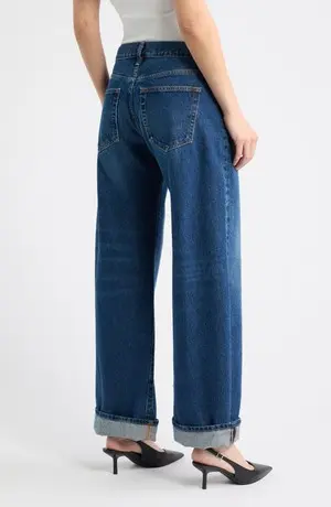 FRAME The Cuffed Low Bow Barrel Jeans